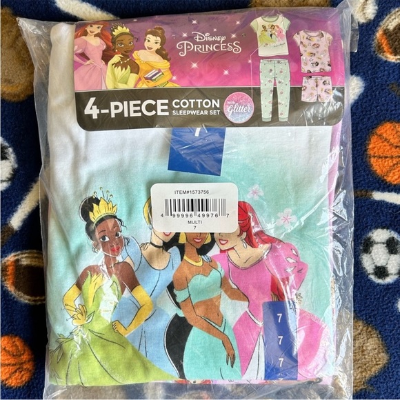 Disney | Pajamas | Disney Princess Girls 4piece Cotton Pajama Set ...
